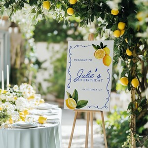 Citrus Lemon Welcome Sign Template, La Dolce Vita Reception Poster ...