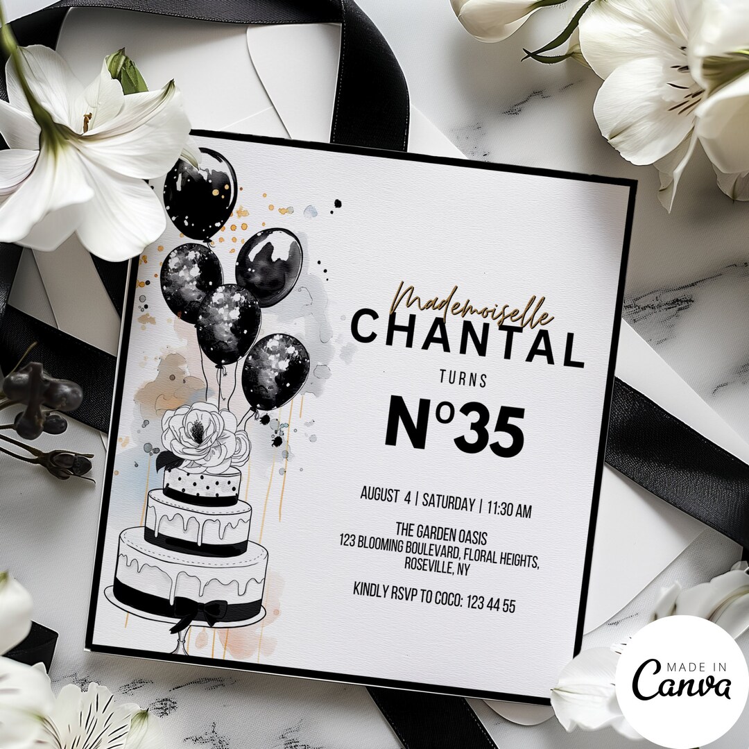 Designer Invitation Template Design, Luxury High End Perfume No 5 ...