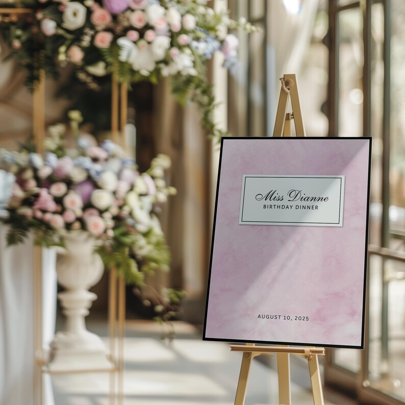 Designer Birthday Welcome Sign Template, High End Perfume Welcome ...