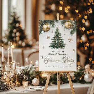 Christmas Party Welcome Sign Template, Holiday Family Gathering Poster ...