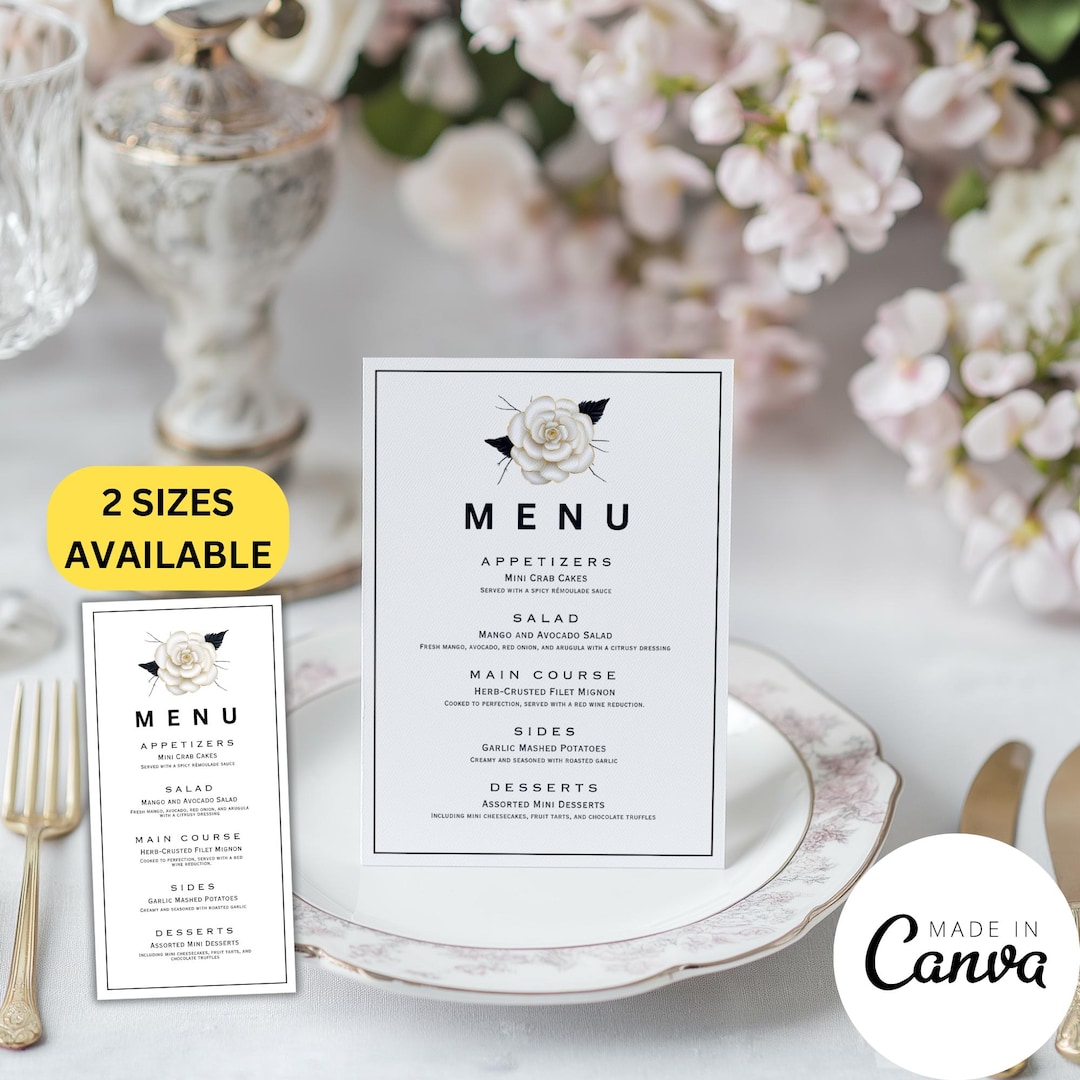 Designer Wedding Template Menu, Luxury Perfume No 5 Brand Menu Letter ...