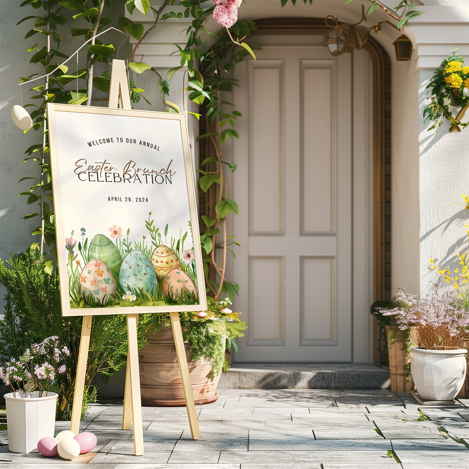 Easter Brunch Welcome Sign Template, Lent Celebration Reception Poster ...