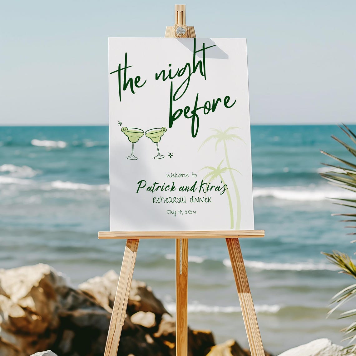 Beach Wedding Rehearsal Dinner Welcome Sign Template, Island Summer ...