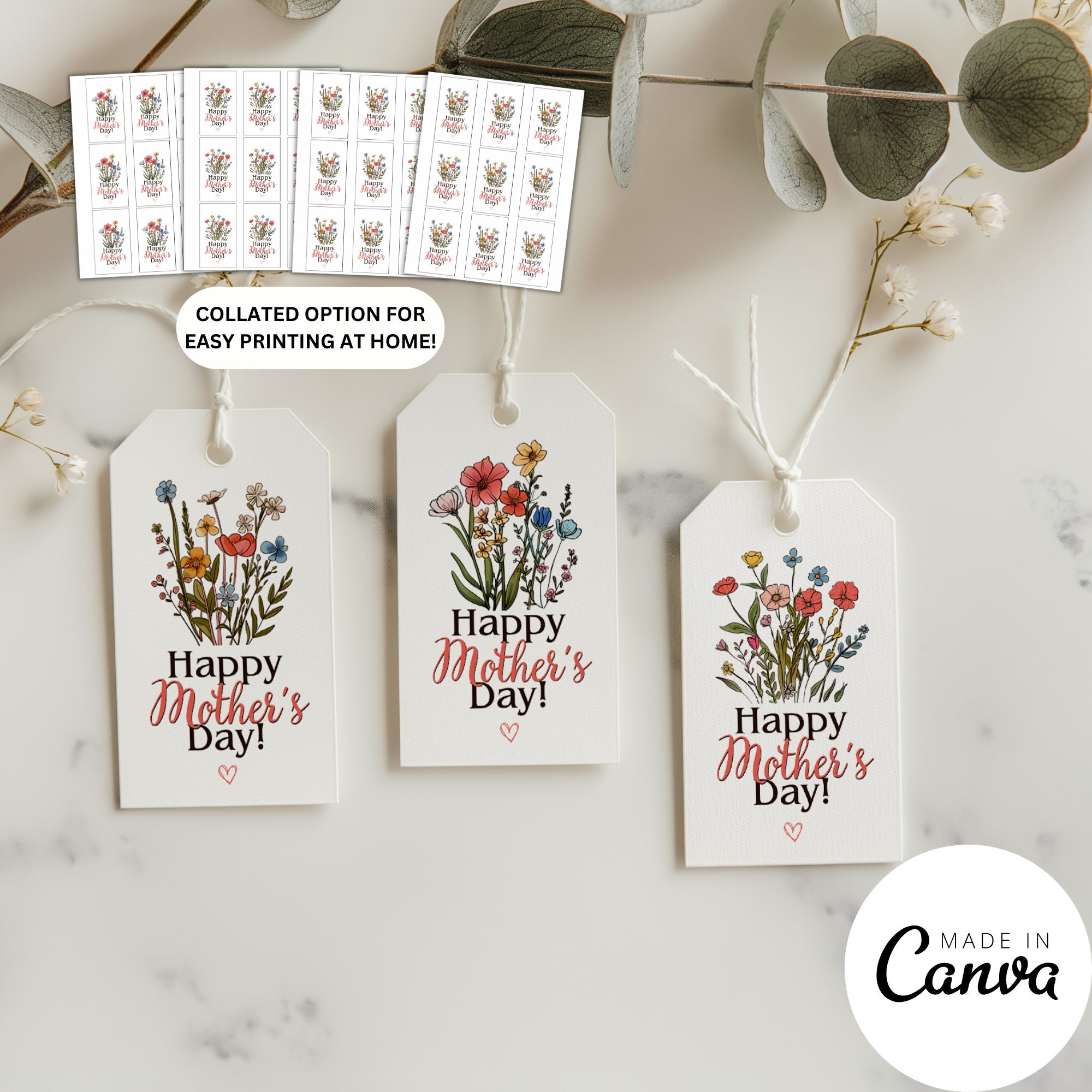 Mothers Day Gift Tag Printable Template, Editable Personalized Gift ...