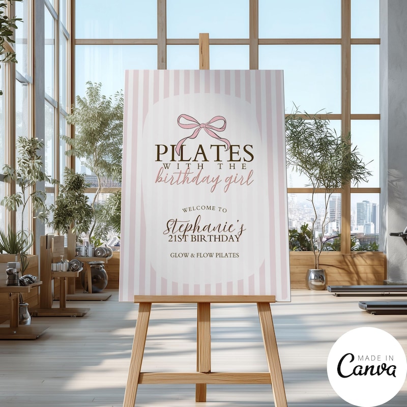 Pilates in Pink Sign - Etsy UK