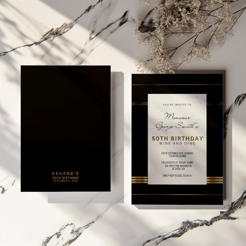 Designer Invitation Template Design, Luxury High End Perfume No 5 ...