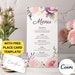 Baby in Bloom Baby Shower Menu Template, Spring Wedding Menu Card ...