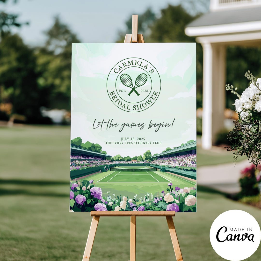 Tennis Themed Welcome Sign Template, Country Club Birthday Party Banner ...