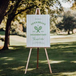 Tennis Themed Engagement Party Welcome Sign Template, Racket Sports ...