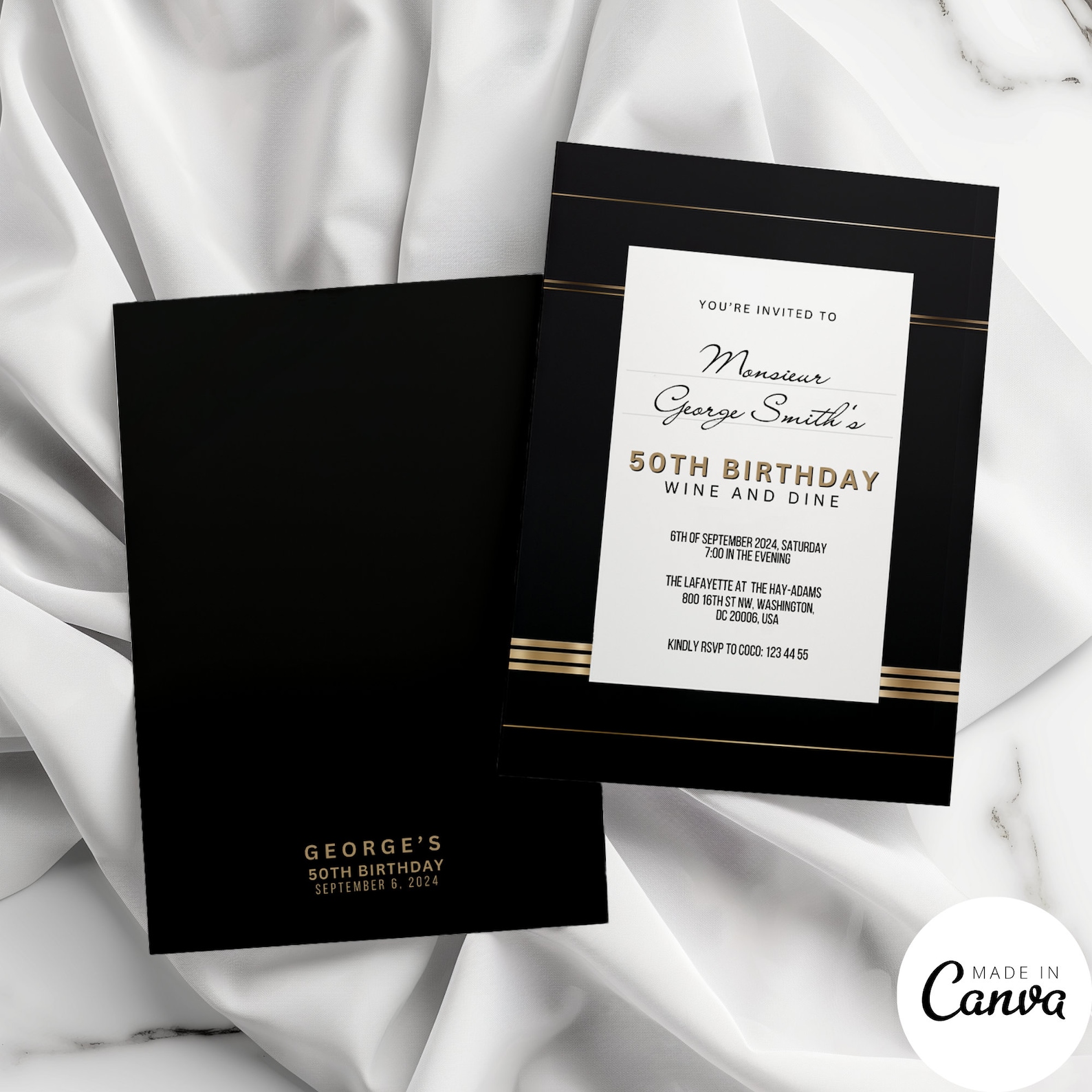Designer Invitation Template Design, Luxury High End Perfume No 5 ...
