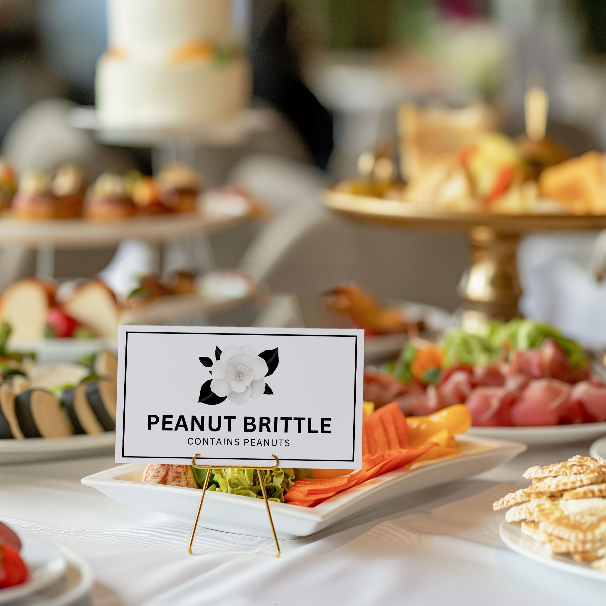 Minimalist Wedding Name Card Template, High End Designer Food Buffet ...