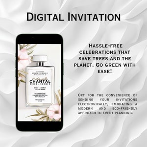 Perfume Bottle Bridal Shower Invitation Template, Floral Camellia ...