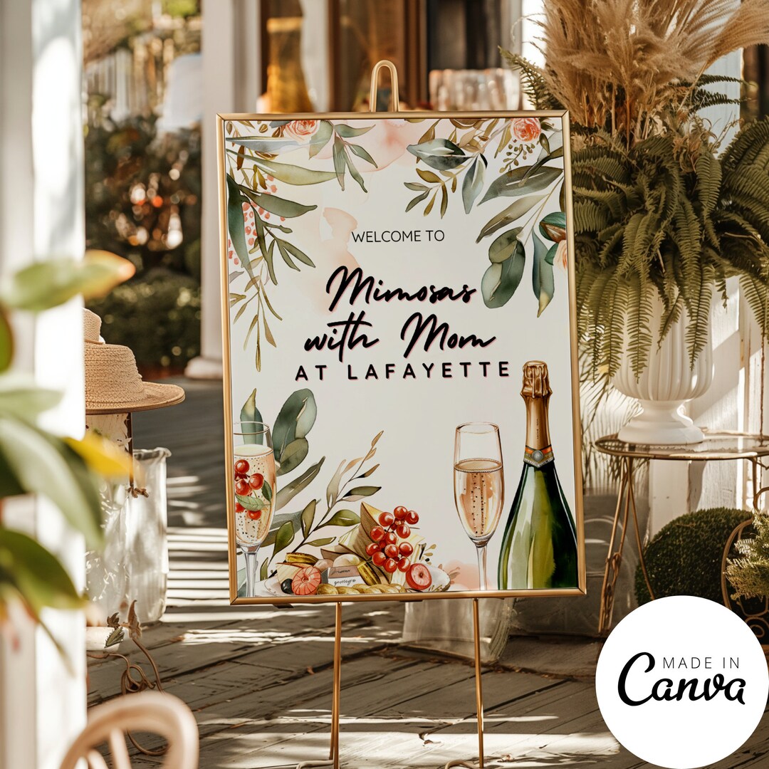 Mother’s Day Welcome Sign Template, Spring Blossoms Brunch Party ...