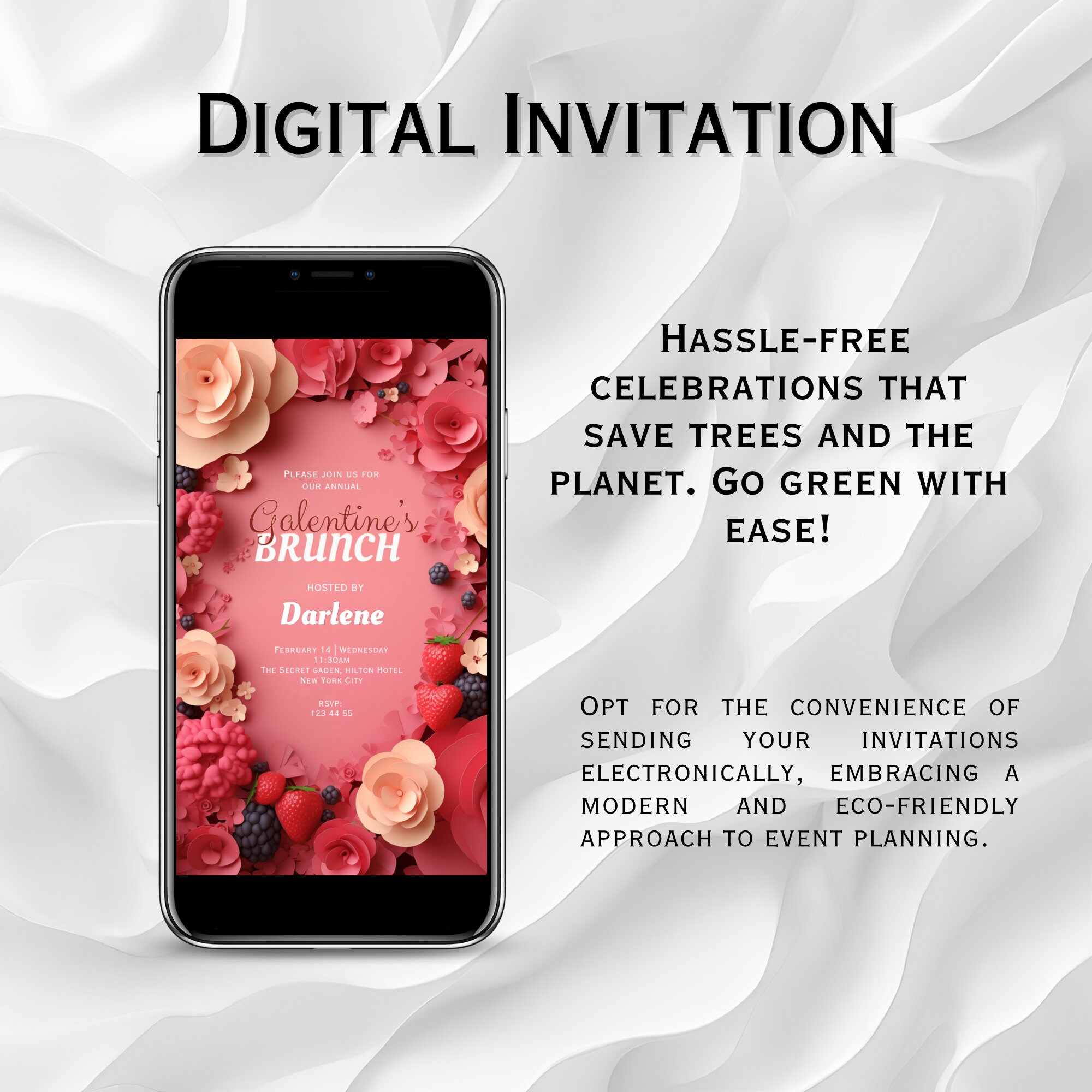 Digital Galentine's Day Invitation Template, Boozy Brunch Invite ...