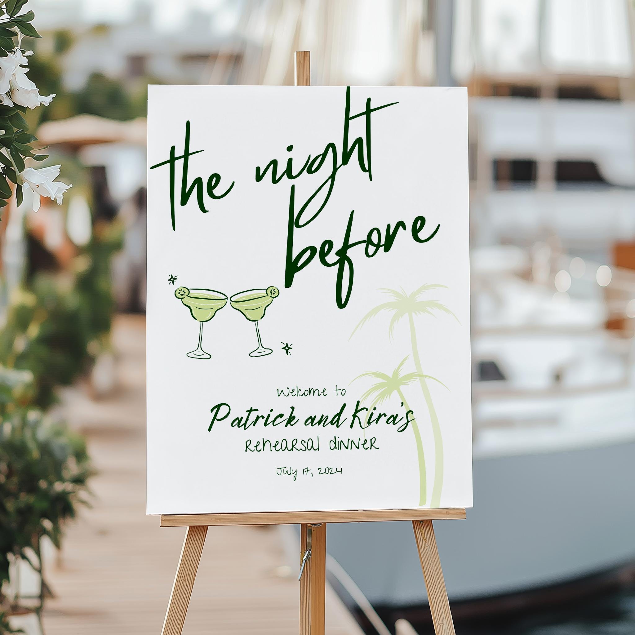 Beach Wedding Rehearsal Dinner Welcome Sign Template, Island Summer ...