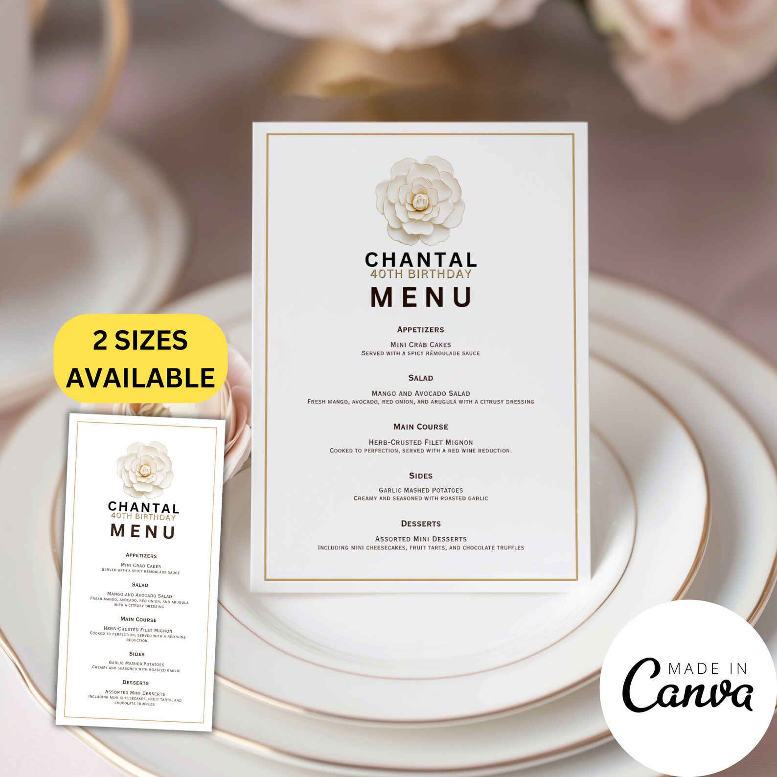 Birthday Brunch Menu Card Template, Sweet 16 Bday Menu Letter, 40th ...