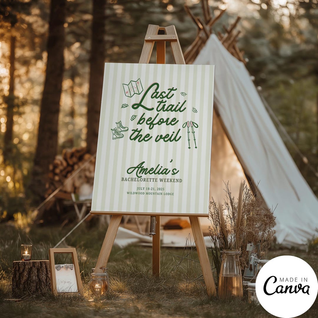 Plantilla de letrero de bienvenida "Último camino antes del velo ...