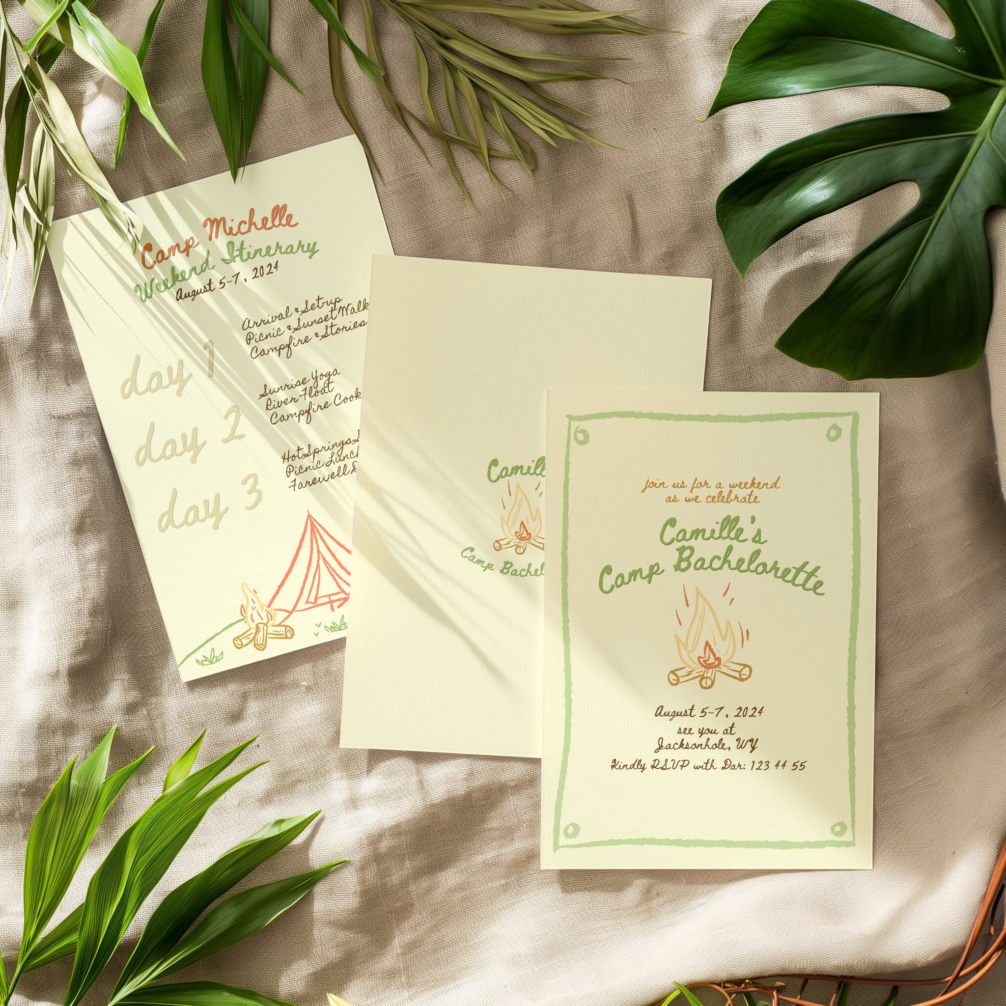 Camp Bachelorette Bash Invitation, Girl's Trip Glamping Weekend ...