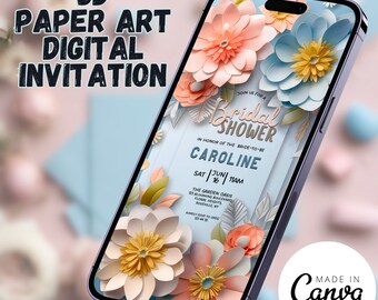 Digital Bridal Shower Invitation Template, Bachelorette Bash Electronic ...