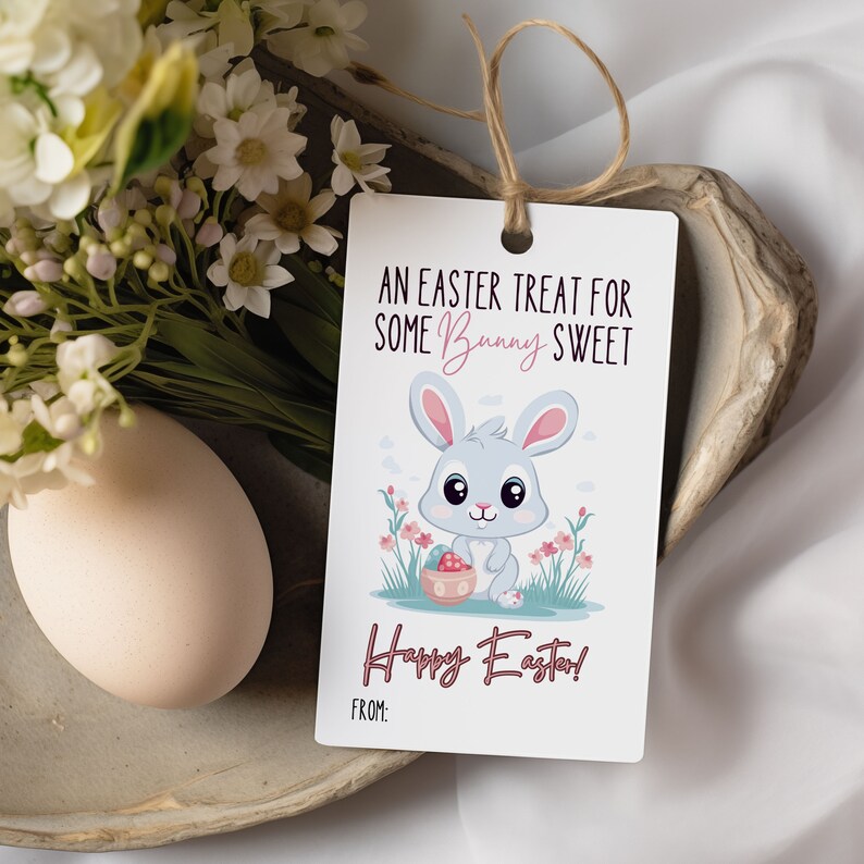 EDITABLE Easter Bunny Treats Tag, Easter Egg Hunt Treats for Kids, DIY ...