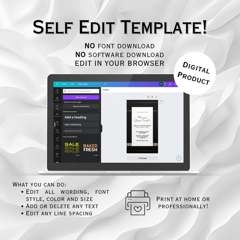 Designer Invitation Template Design, Luxury High End Perfume No 5 ...