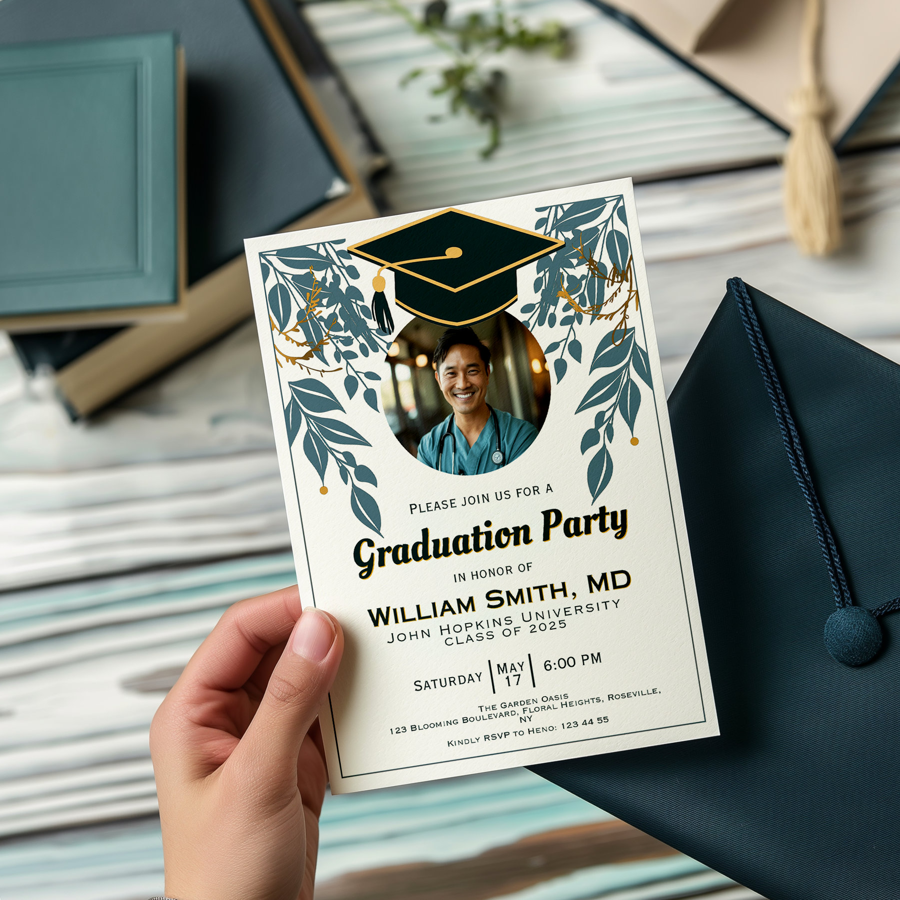 Graduation Party Invitation Template, Senior College Grad Invite for ...