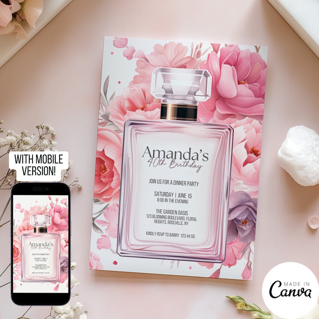 Designer Invitation Template Design, Luxury High End Perfume Invite for ...