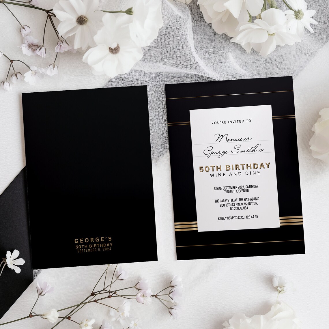 Designer Invitation Template Design, Luxury High End Perfume No 5 ...
