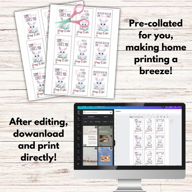 EDITABLE Easter Bunny Treats Tag, Easter Egg Hunt Treats for Kids, DIY ...