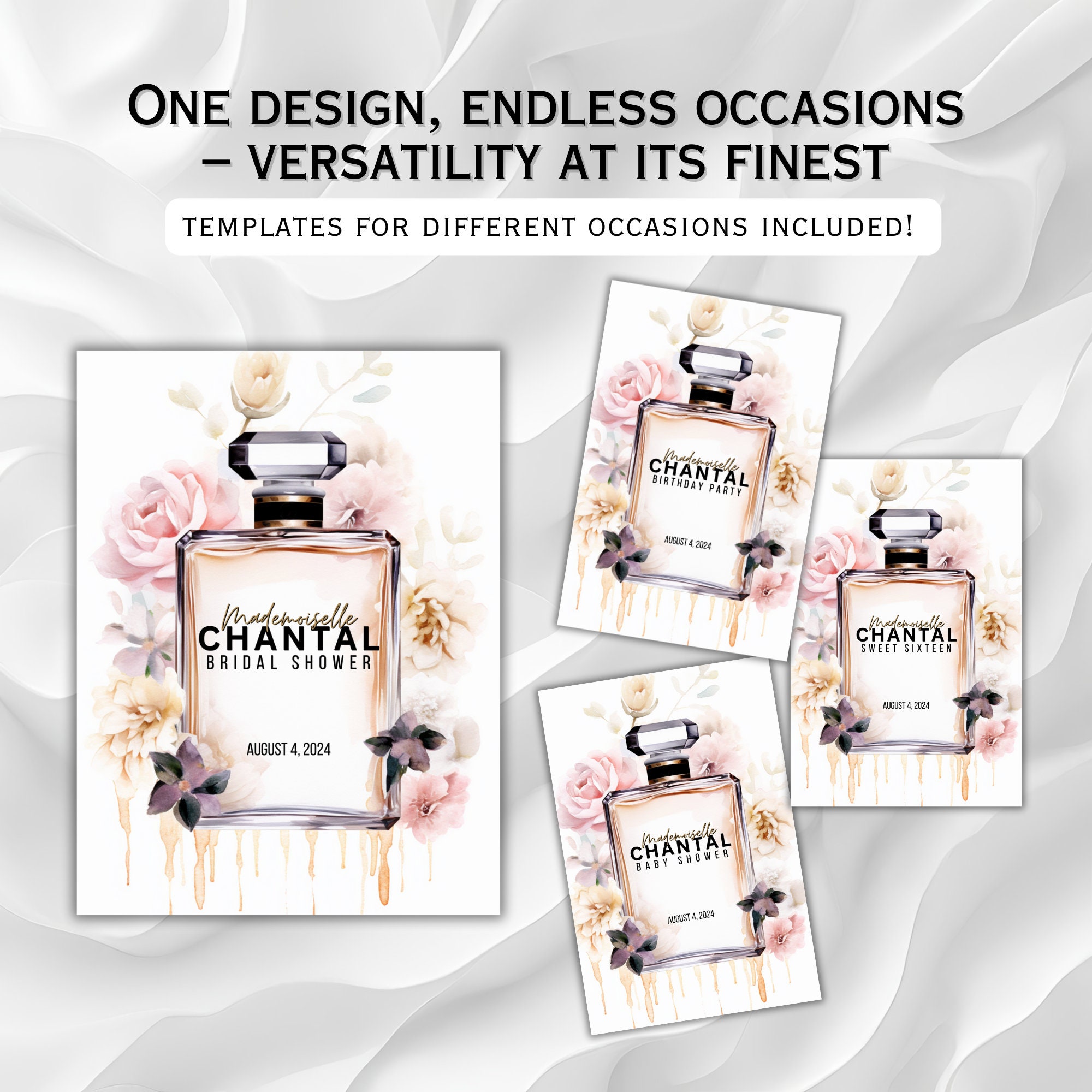 Designer Welcome Sign Template, Luxury Brand Perfume No 5 Birthday ...