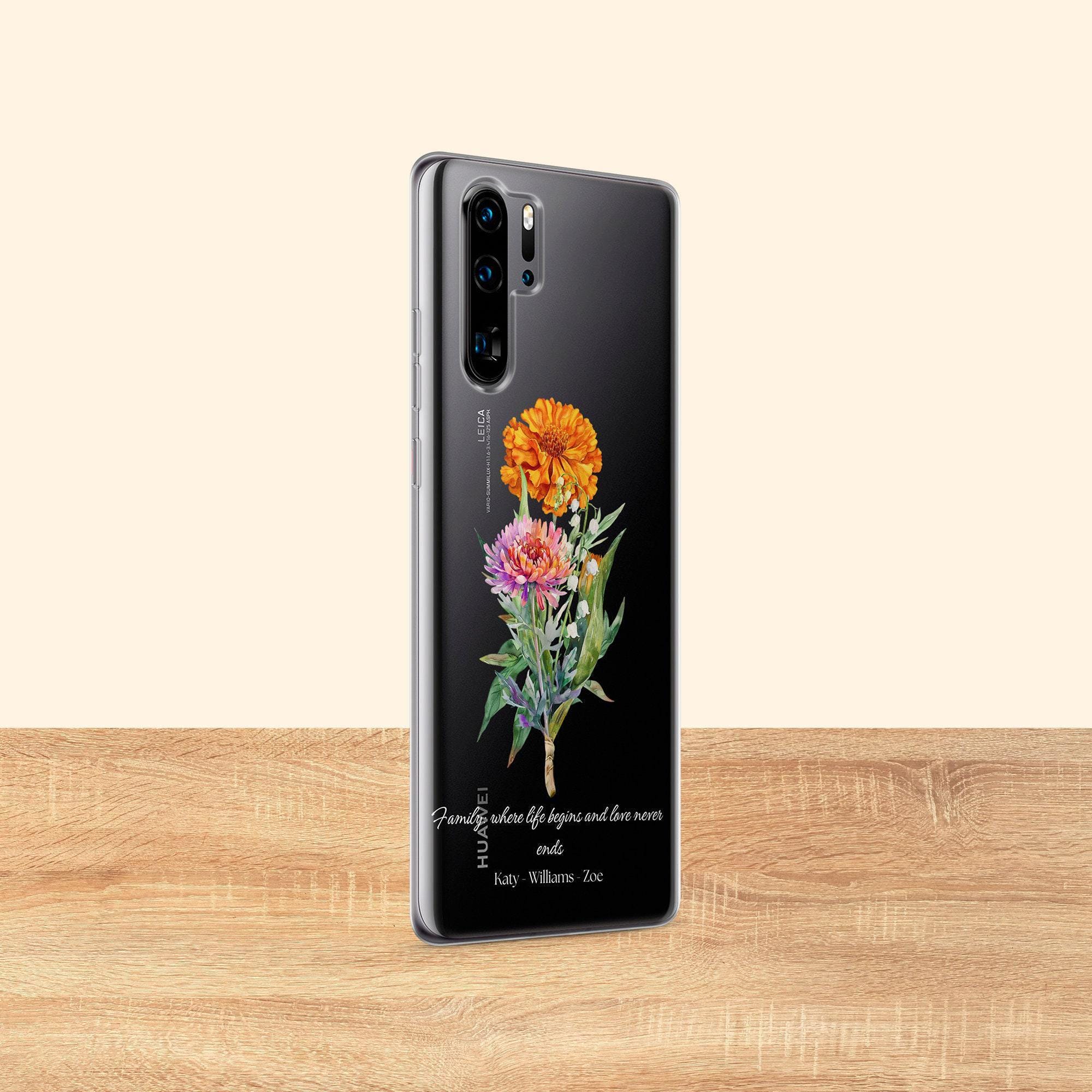 Personalised Family Birth Flower Phone Case Birth Flower Cover Fit for ...