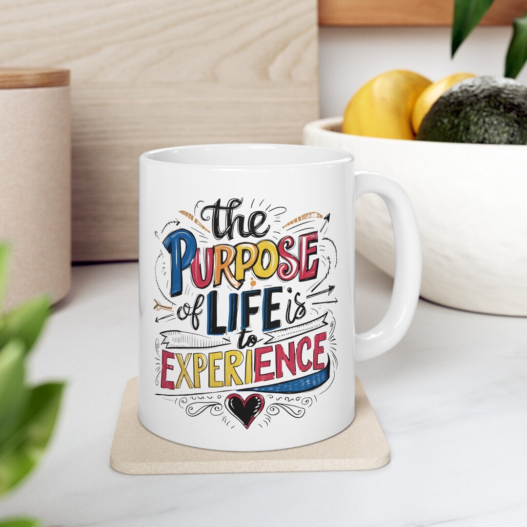 Inspirational Quote Ceramic Mug: Vibrant Coffee Cup Design - Etsy