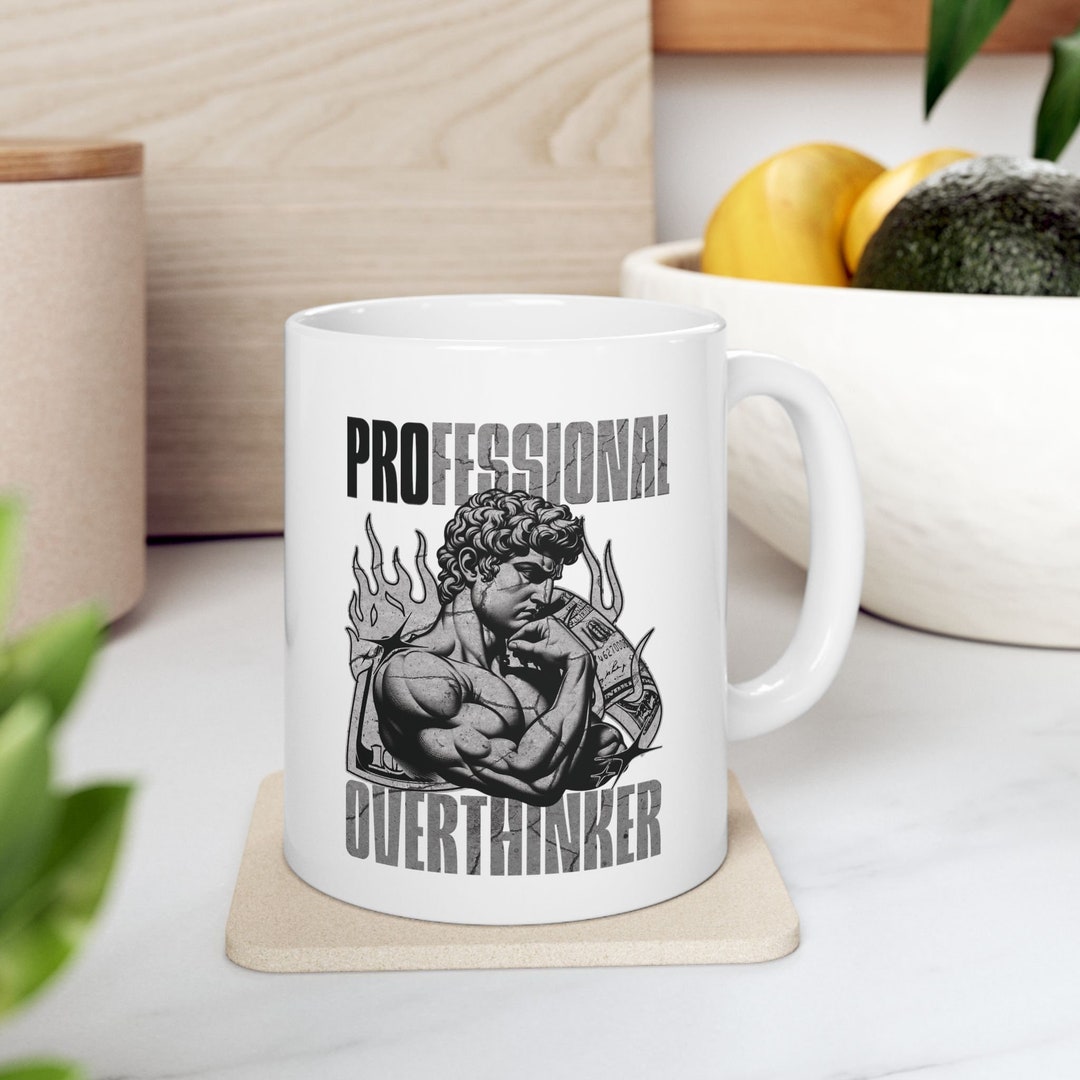 Professional Overthinker - Greek Thinker Inspired Humorous Ceramic ...