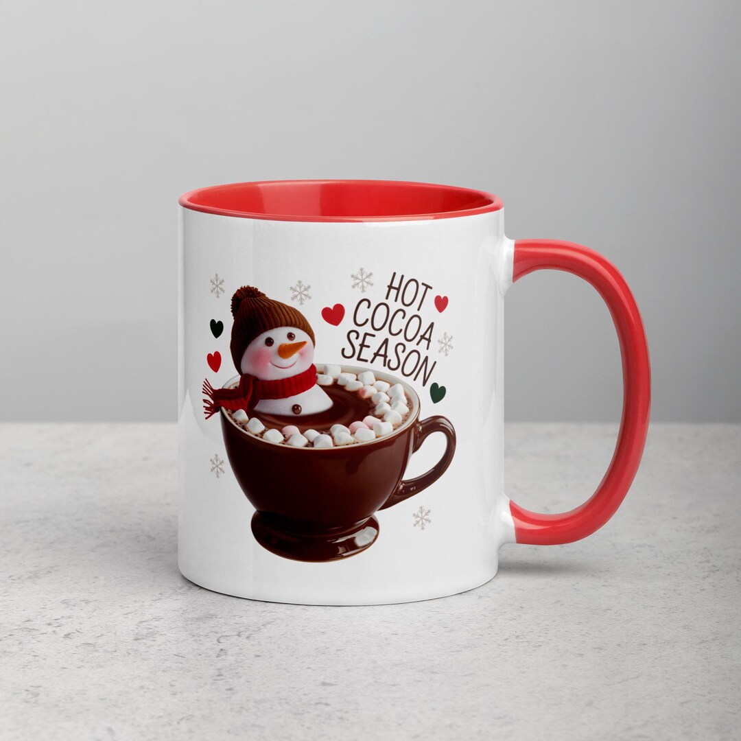 Cozy Snowman Hot Cocoa Mug With Marshmallows – Christmas Ceramic Mug ...