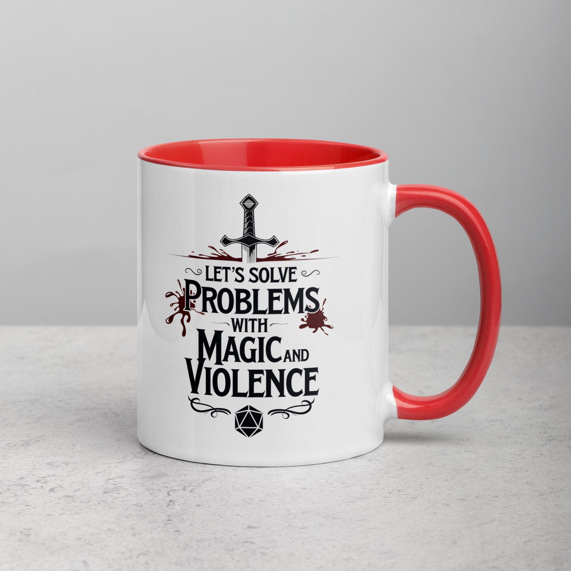 DND Inspired Coffee Mug: Sword & Dice, Tabletop RPG Gift - Etsy