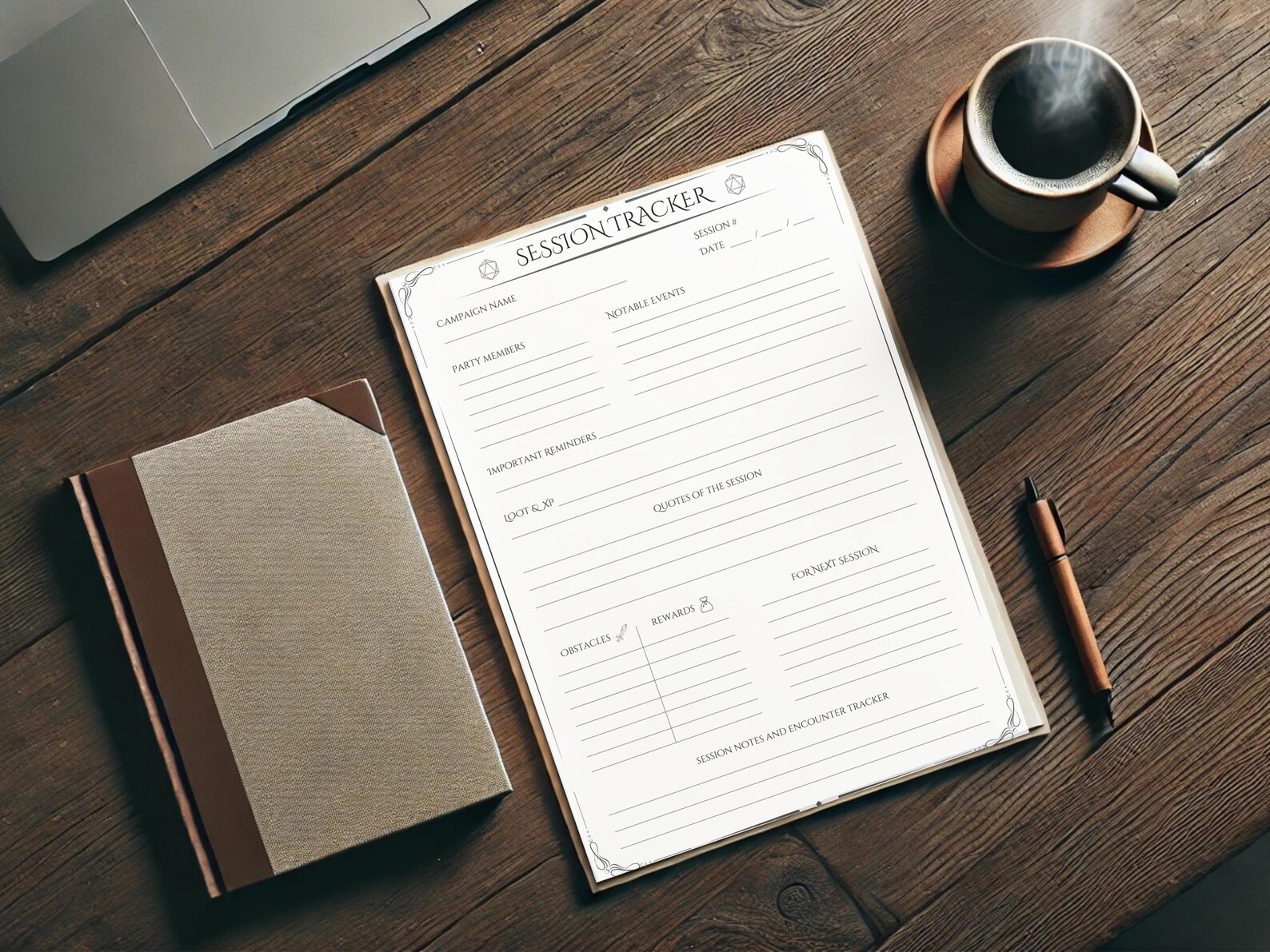 Dnd Session Tracker Printable: Dungeon Master Log (A4 & US Letter PDF ...