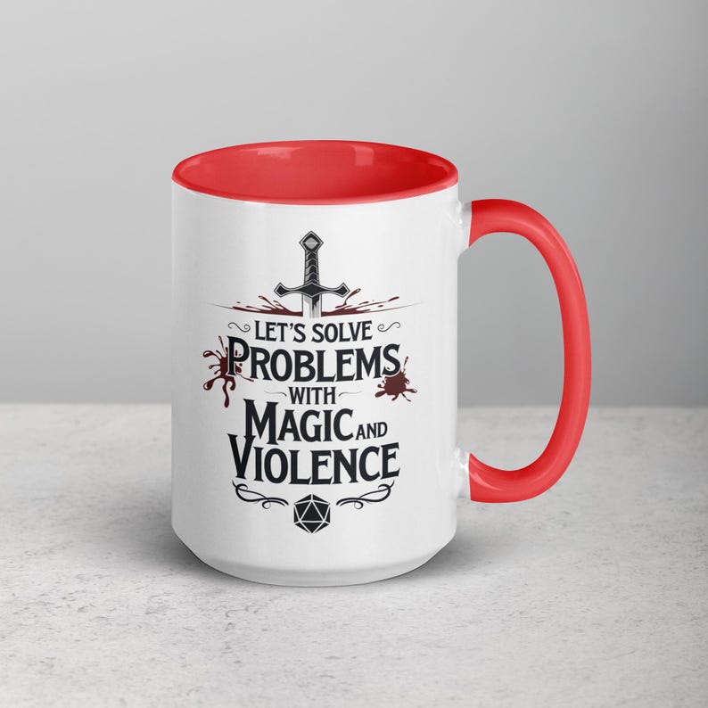 DND Inspired Coffee Mug: Sword & Dice, Tabletop RPG Gift - Etsy