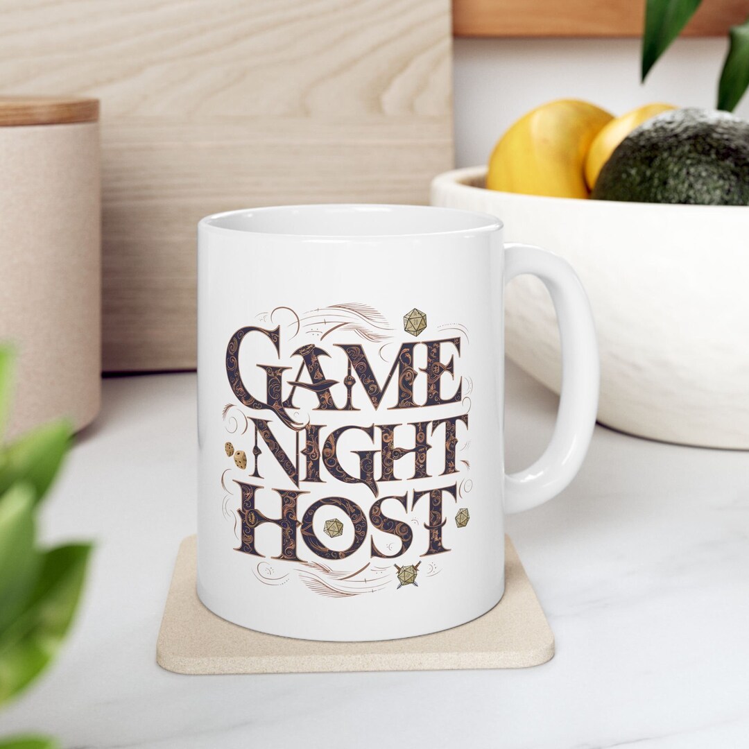 Dungeons & Dragons Game Night Host - Intricate Dice Design Ceramic Mug ...