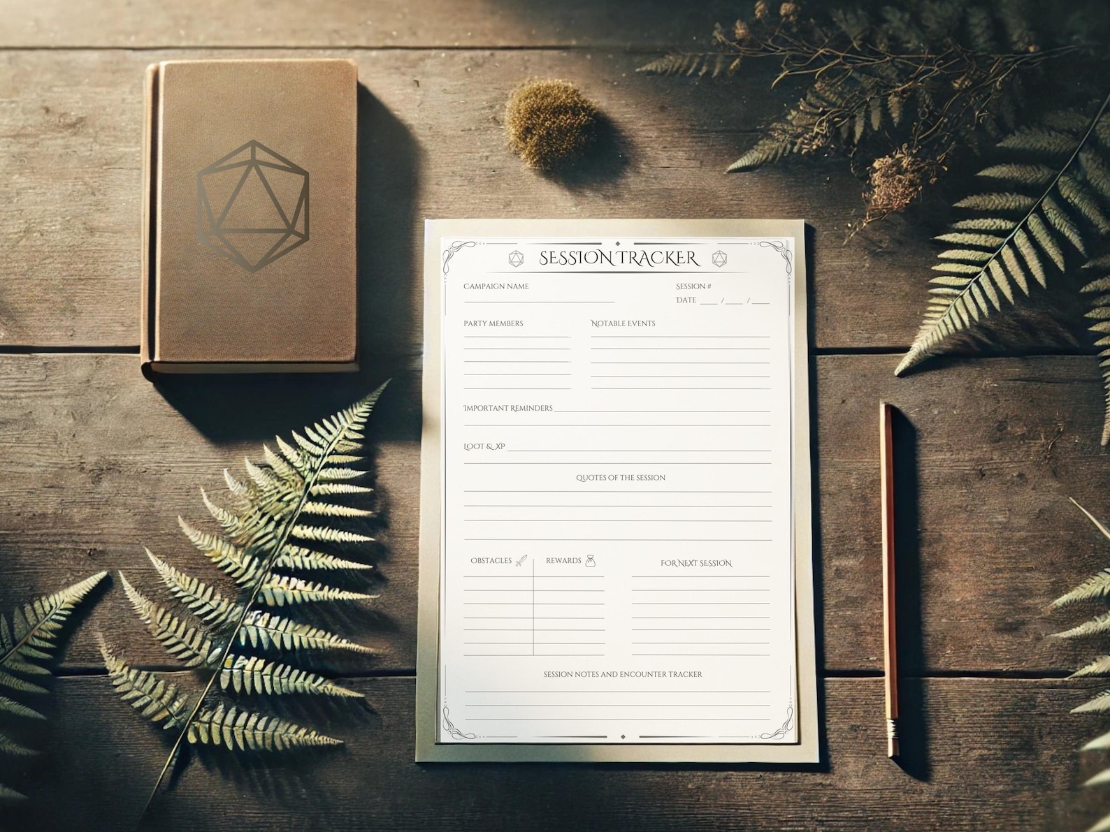 Dnd Session Tracker Printable: Dungeon Master Log (A4 & US Letter PDF ...
