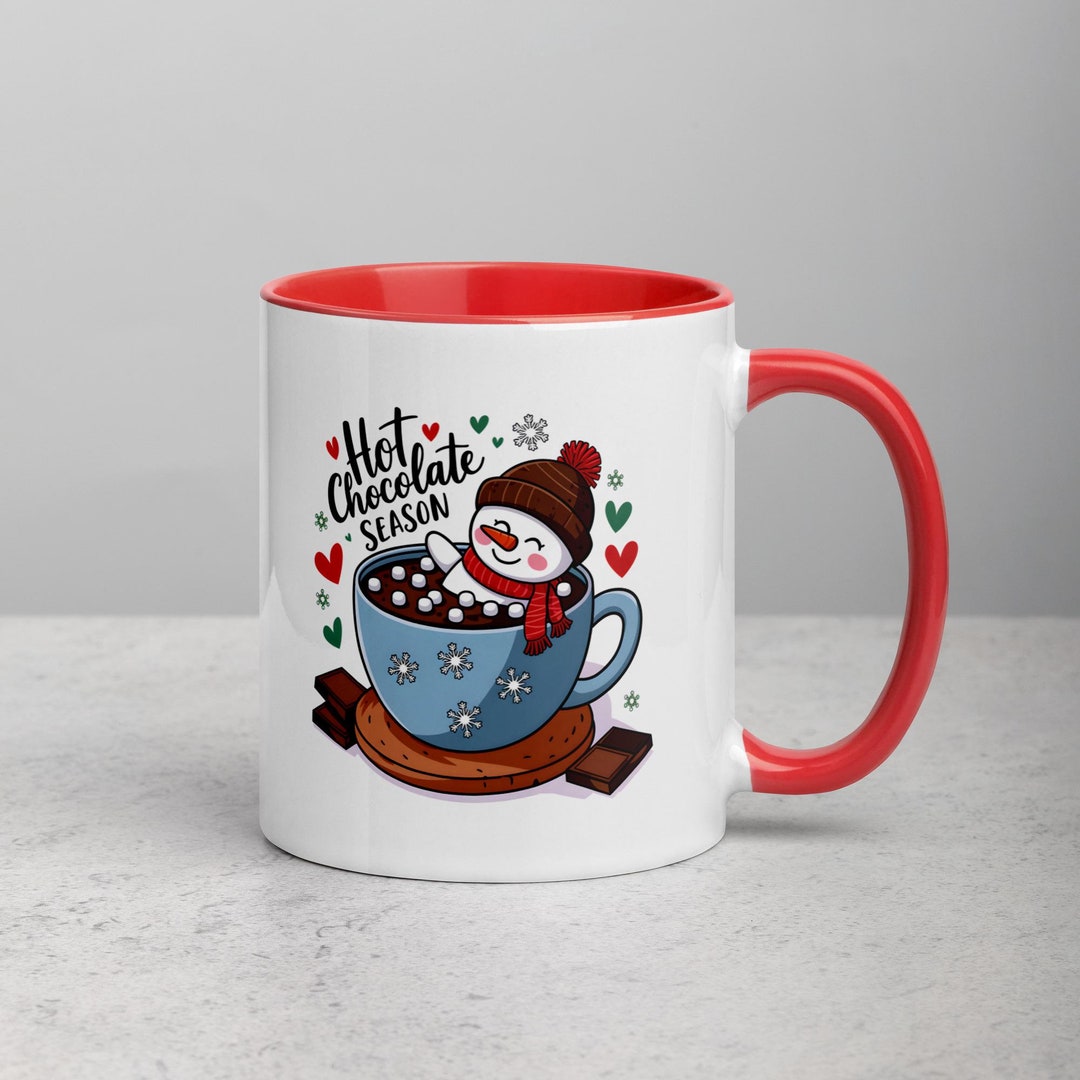Cozy Snowman Hot Chocolate Mug - Cute Winter Mug With Marshmallows ...