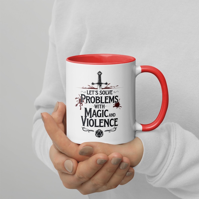 DND Inspired Coffee Mug: Sword & Dice, Tabletop RPG Gift - Etsy