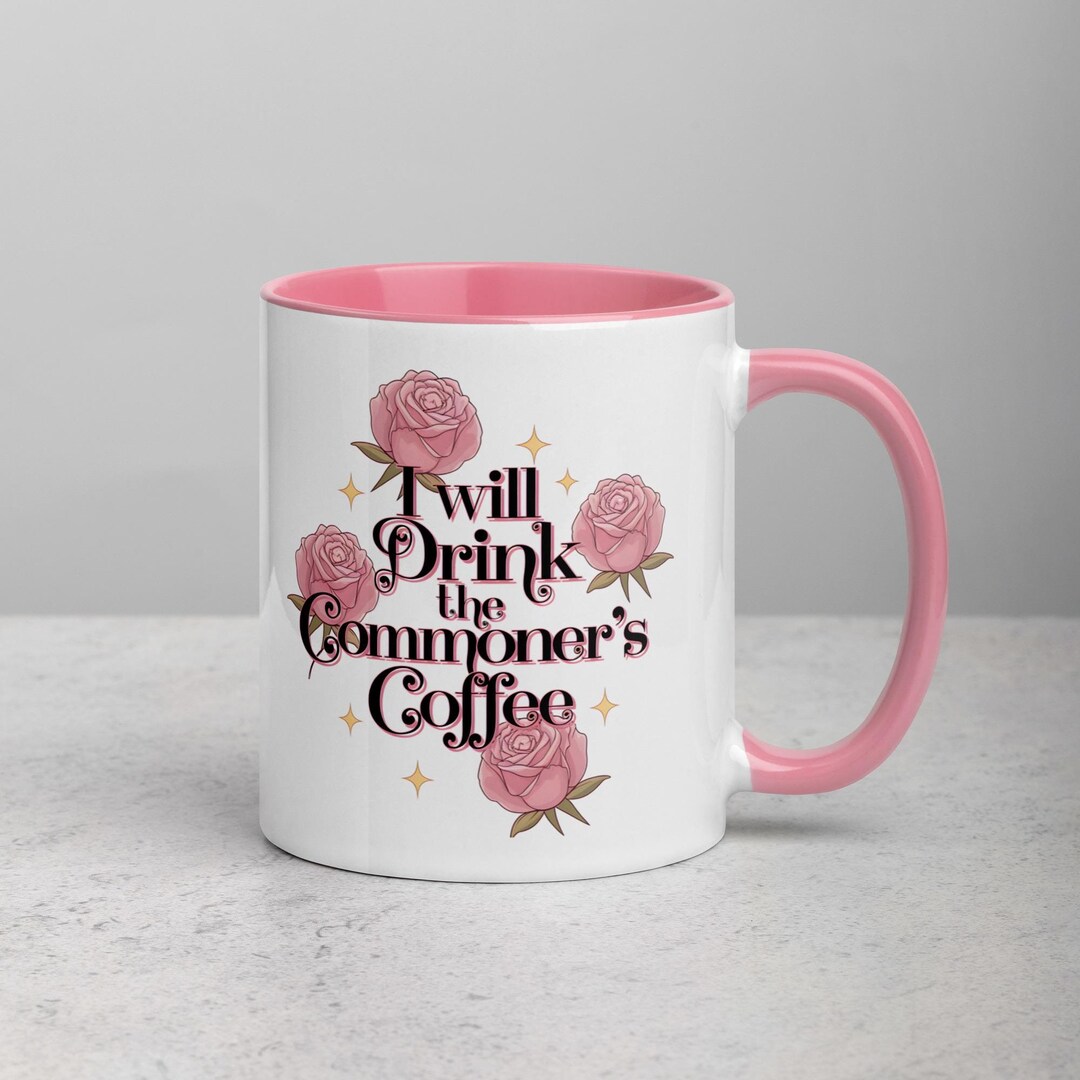 Anime Rose Mug - Cute Ceramic Mug With Pink Roses, Golden Stars, and "i ...