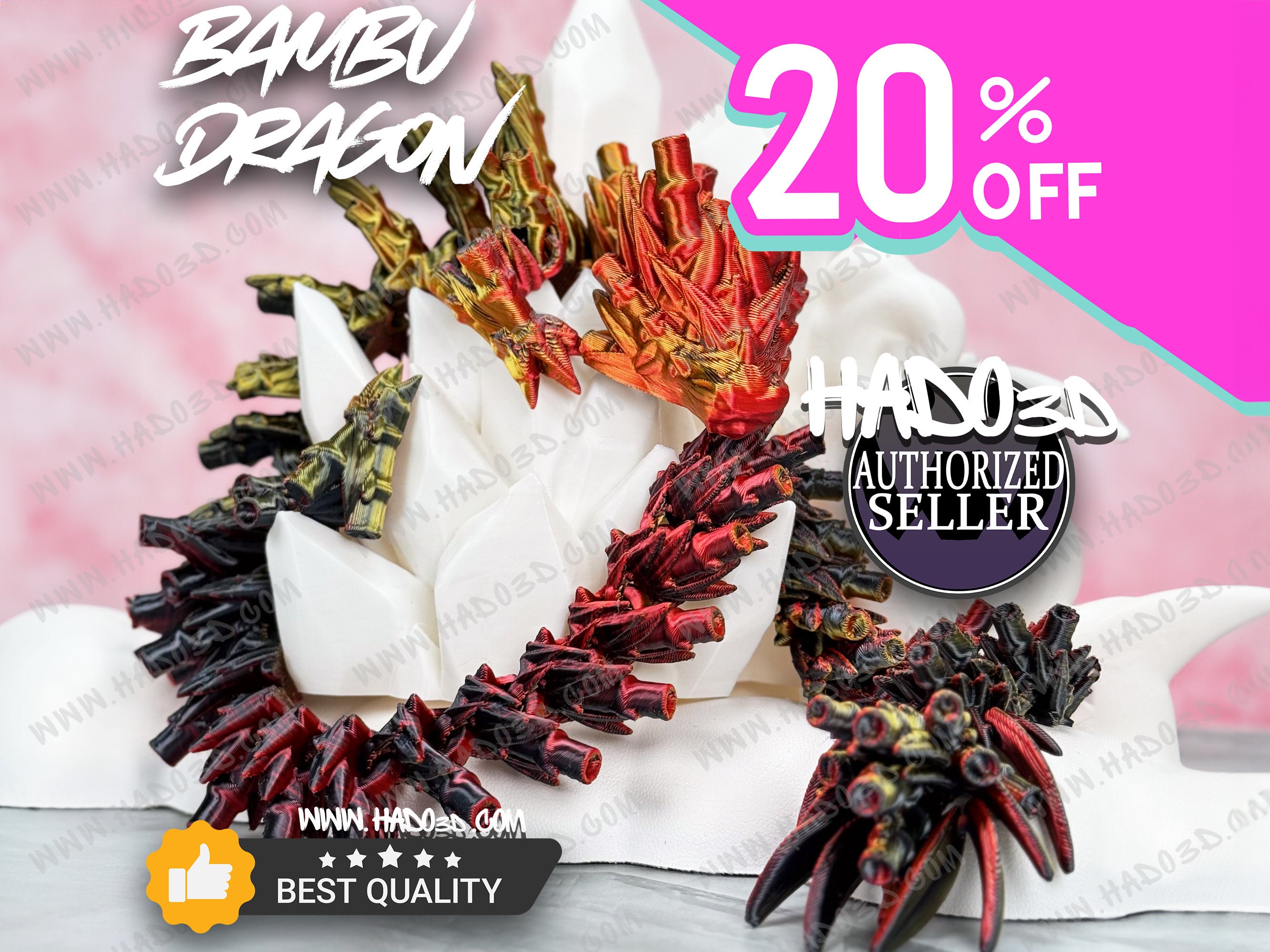 Articulated Dragon-bambu Dragon-3d Printed Dragon-articulated Bambu ...