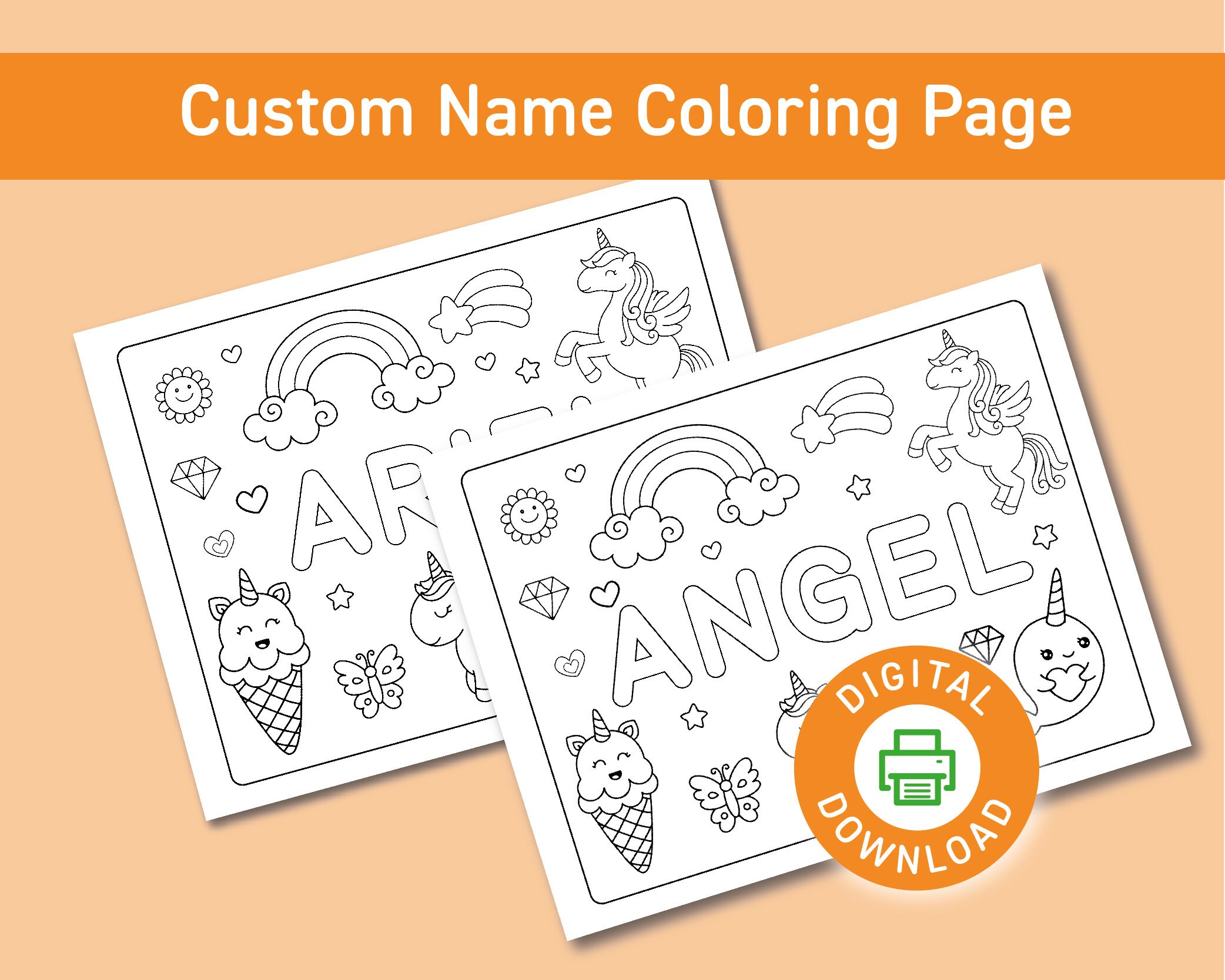 Custom Name Coloring Page Name Coloring Sheet Printable Coloring Page ...