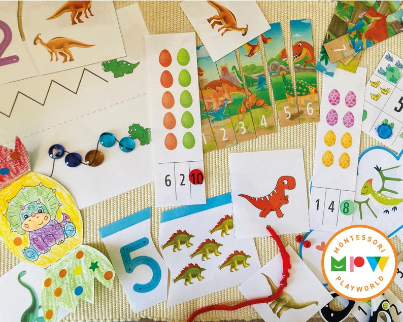 Dinosaur Preschool Activity Bundle: Montessori Learning Printables (PDF ...