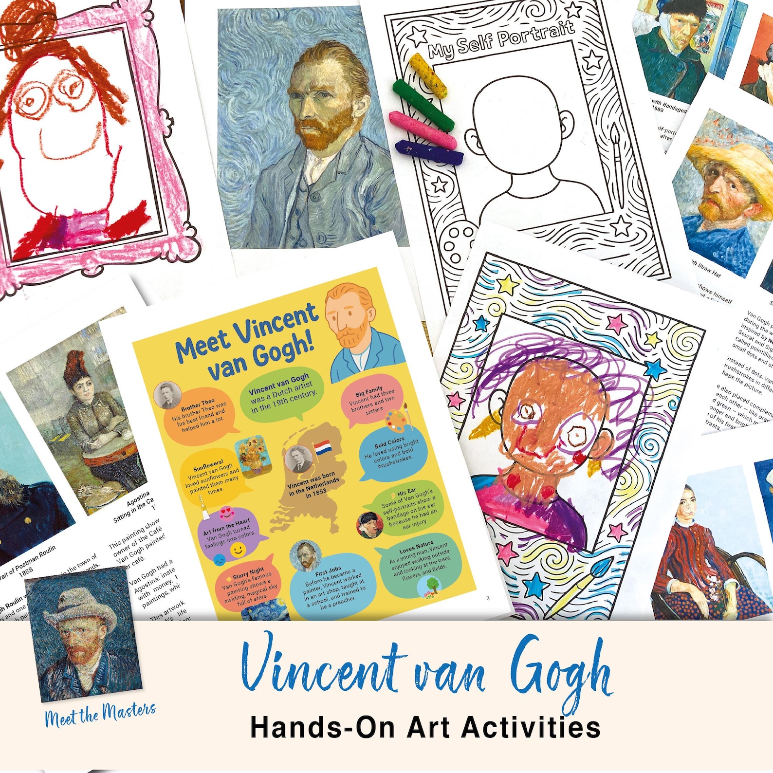Van Gogh Art Activities Kit for Kids: Homeschool Art Projects (digital ...