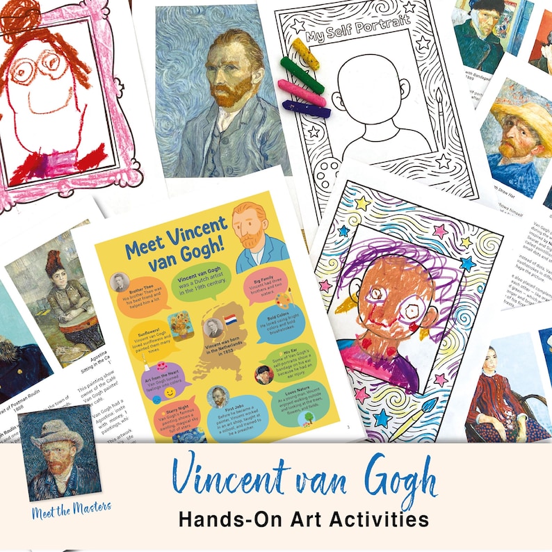 Van Gogh Art Activities Kit for Kids: Homeschool Art Projects (digital ...
