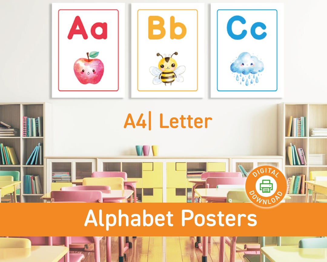 Classroom Alphabet Display, Classroom Posters for Toddlers, Homeschool ...