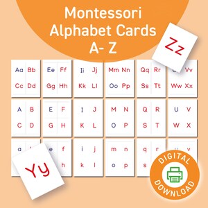 Montessori Alphabet Flash Cards | Montessori Alphabet Letters ...