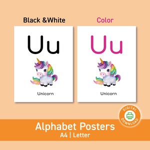 Alphabet Posters for Classroom Decor, Alphabet Home Schooling ...